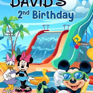 Printable MICKEY MOUSE Pool Party Welcome Board. Custom Mickey Mouse ...