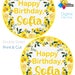 Printable YELLOW FLOWERS Birthday Cake Topper. Personalized Name Cake ...