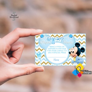 Printable Baby MICKEY MOUSE Diaper Raffle Kit. Baby Shower Diaper ...