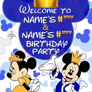 Printable MICKEY and Minnie MOUSE Birthday Welcome Board. Custom Mickey ...