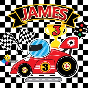 Printable RACING CAR Backdrop. Boy Birthday Transportation Party ...