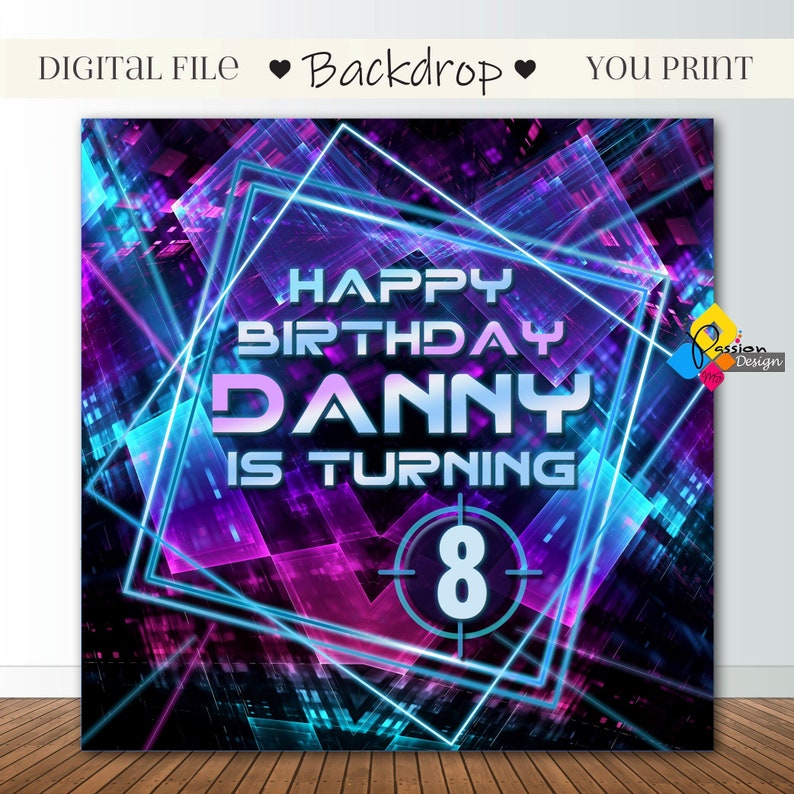 Printable LASER TAG Birthday Backdrop. Digital Laser Tag Party - Etsy