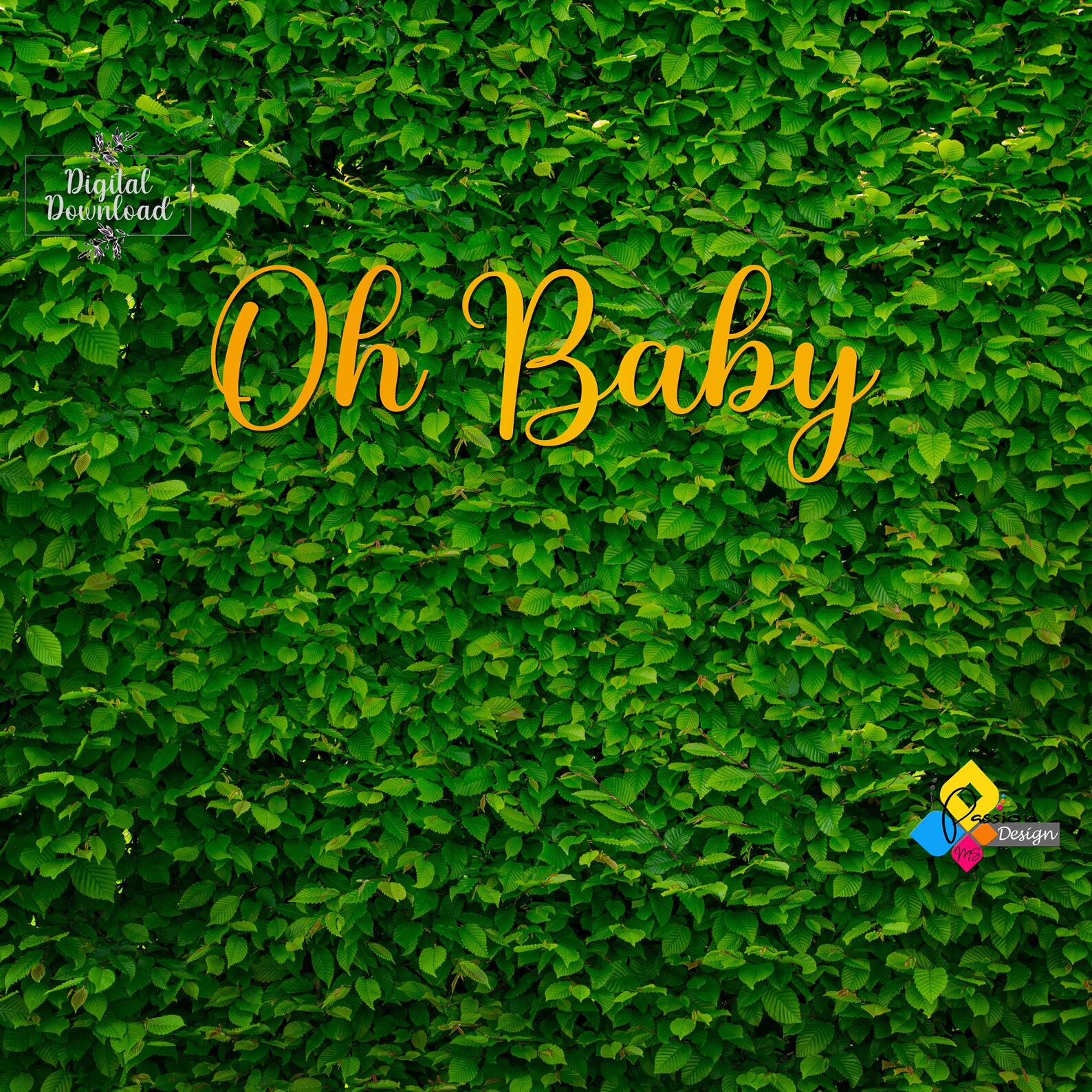 Printable GREEN LEAVES Backdrop. Birthday Party Decor. Custom - Etsy