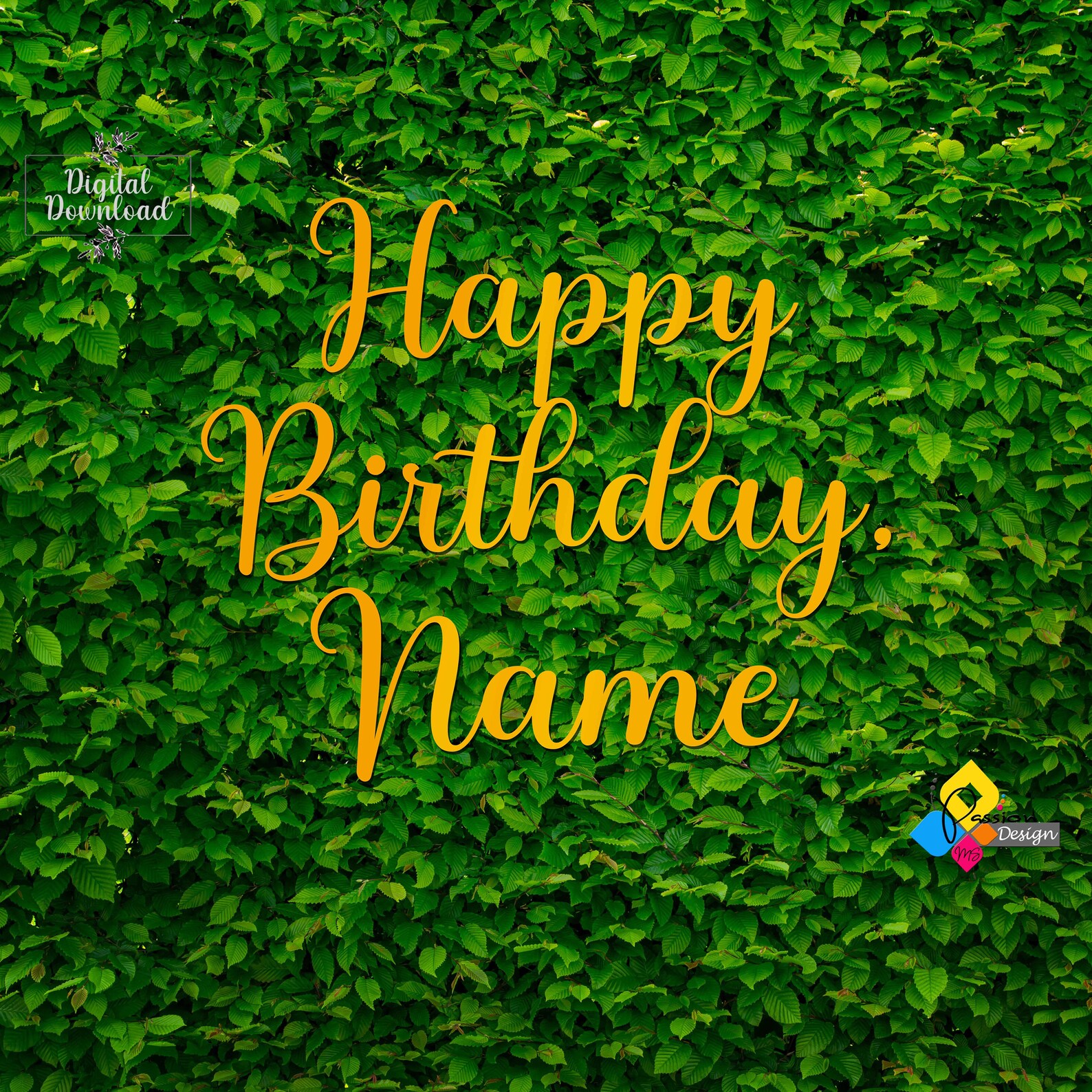 Printable GREEN LEAVES Backdrop. Birthday Party Decor. Custom - Etsy