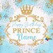 Printable PRINCE Pastel Blue Gold Backdrop. Prince Birthday Party ...