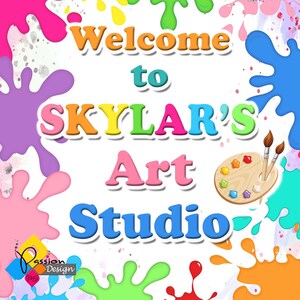 Printable Art Party Welcome Board. Painting Birthday Party Decor ...