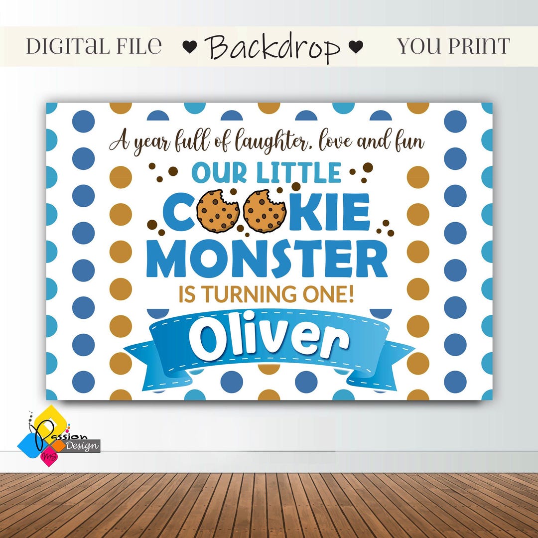 Printable Cookie Birthday Backdrop. Custom Cookie Party Banner. 4' X 6 ...