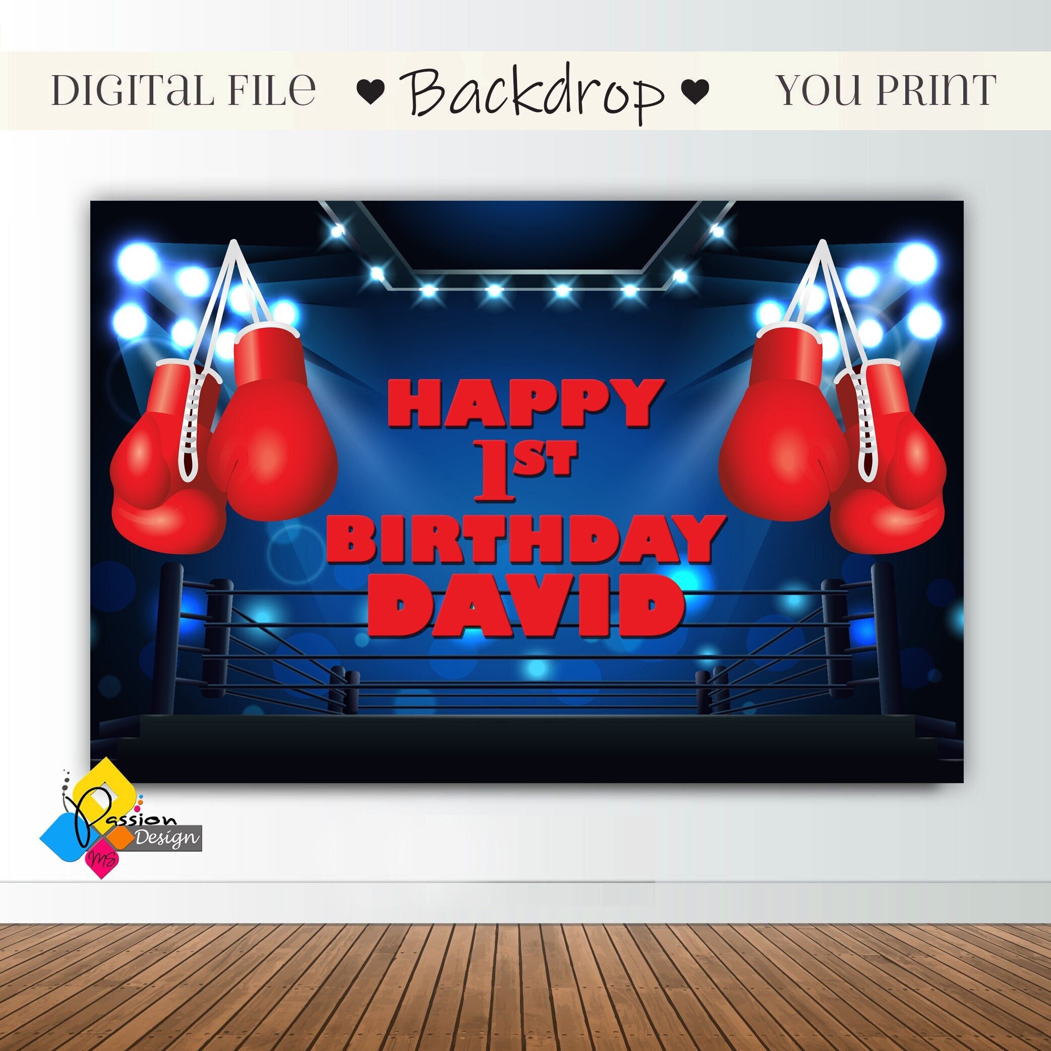 Printable BOXING Theme Backdrop. Boy Birthday Sports Party - Etsy