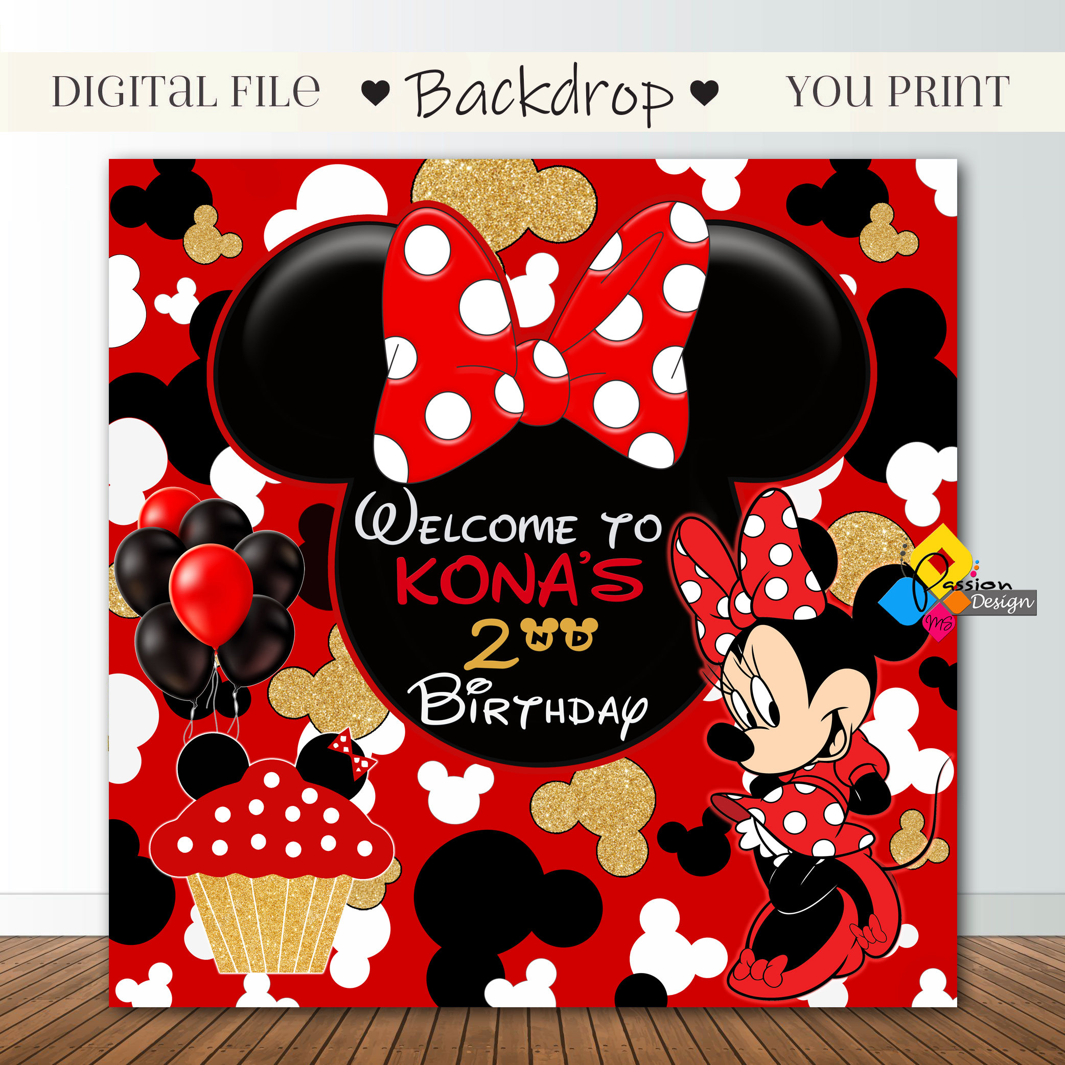 Red Minnie Mouse Birthday Wallpaper