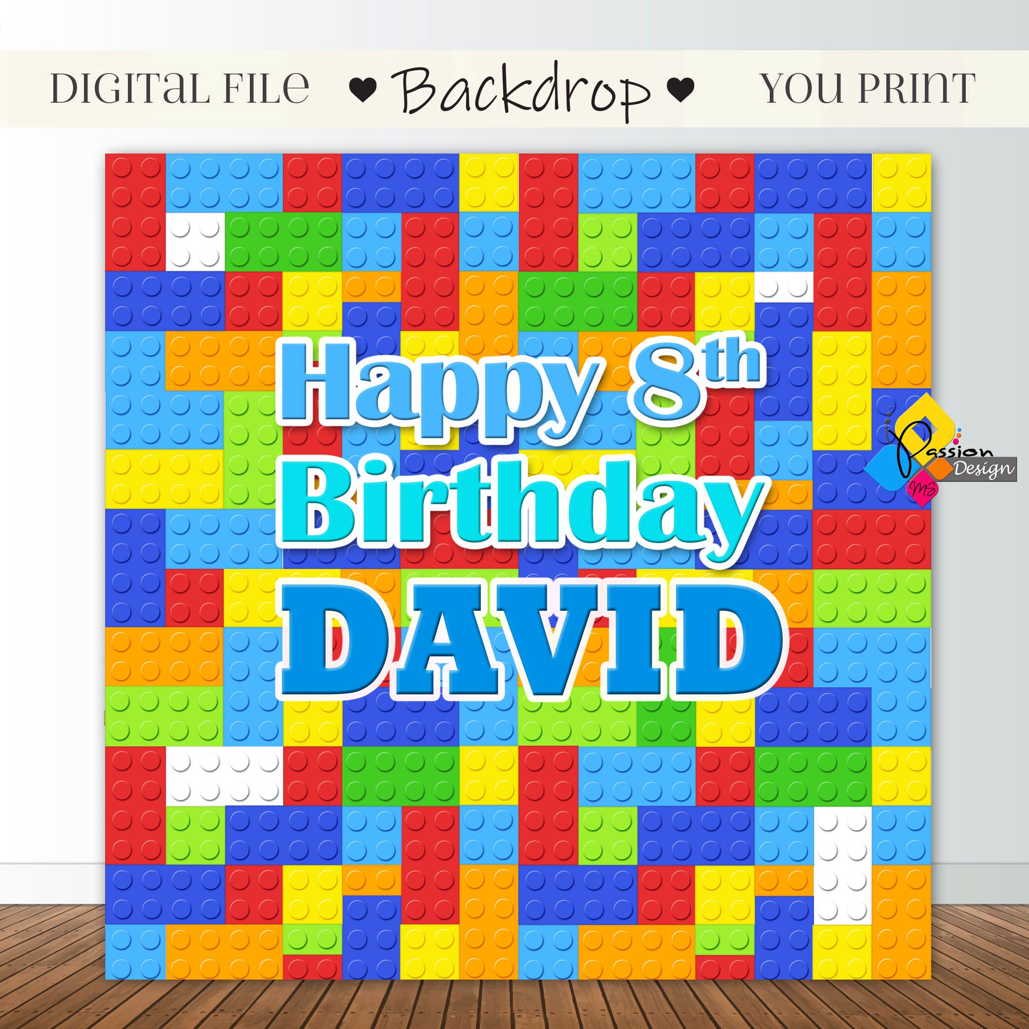 Printable BUILDING BLOCKS Birthday Backdrop. Building Blocks Party ...