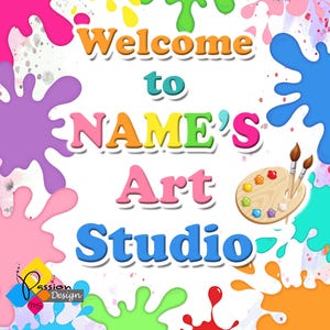 Printable Art Party Welcome Board. Painting Birthday Party Decor ...