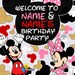 Printable MICKEY and MINNIE Mouse Birthday Welcome Board. - Etsy