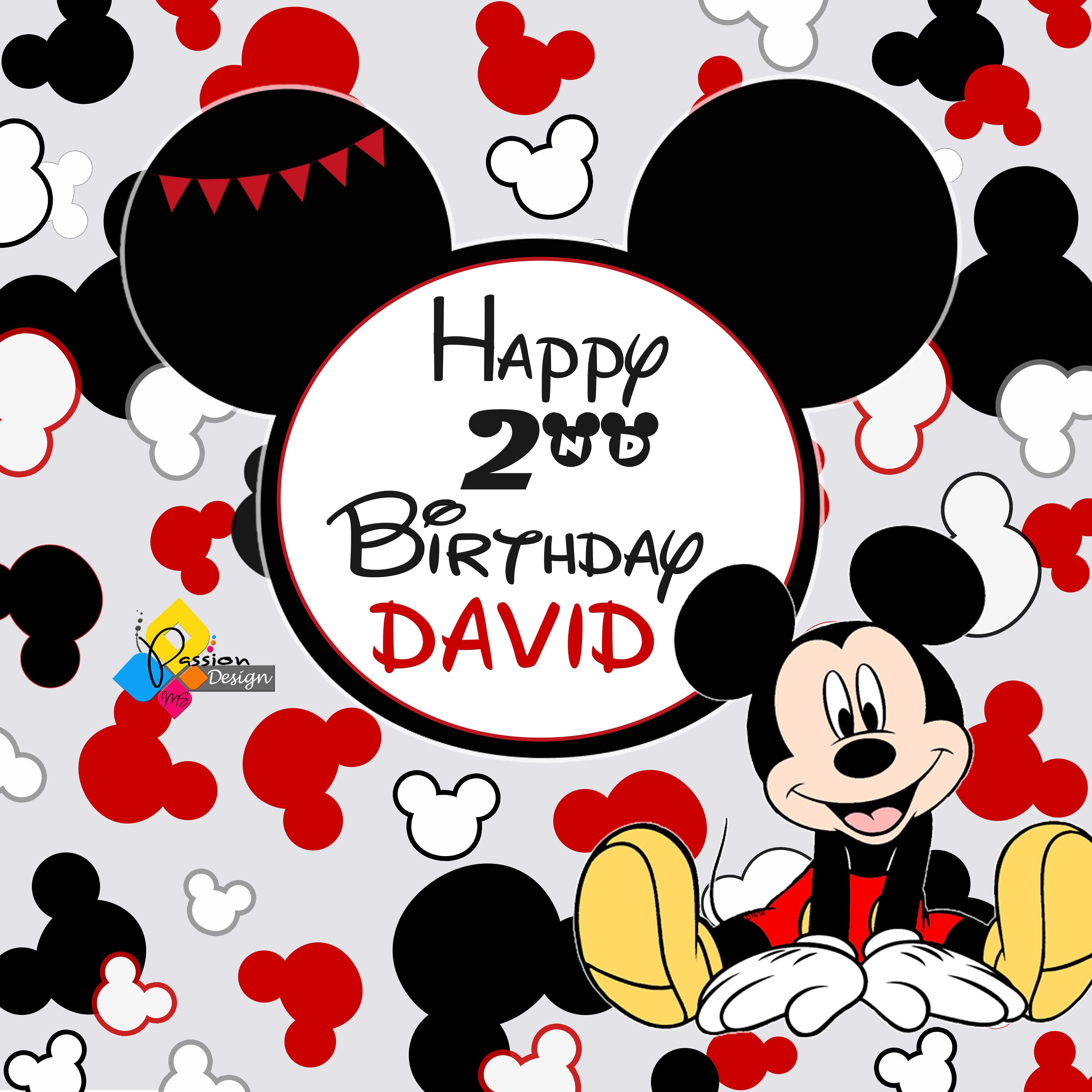 Printable MICKEY MOUSE Birthday Backdrop. CUSTOM Mickey Mouse - Etsy UK