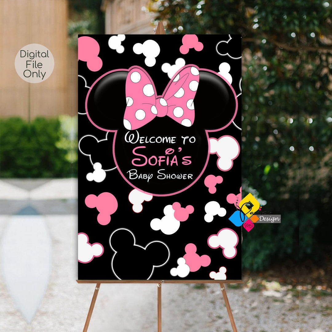Printable MINNIE MOUSE Baby Shower Welcome Board. Custom Minnie Mouse ...