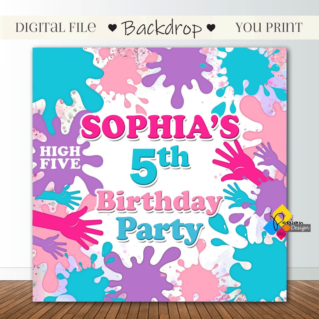 Printable Art Party Backdrop. High 5 Painting Birthday Party Decor ...