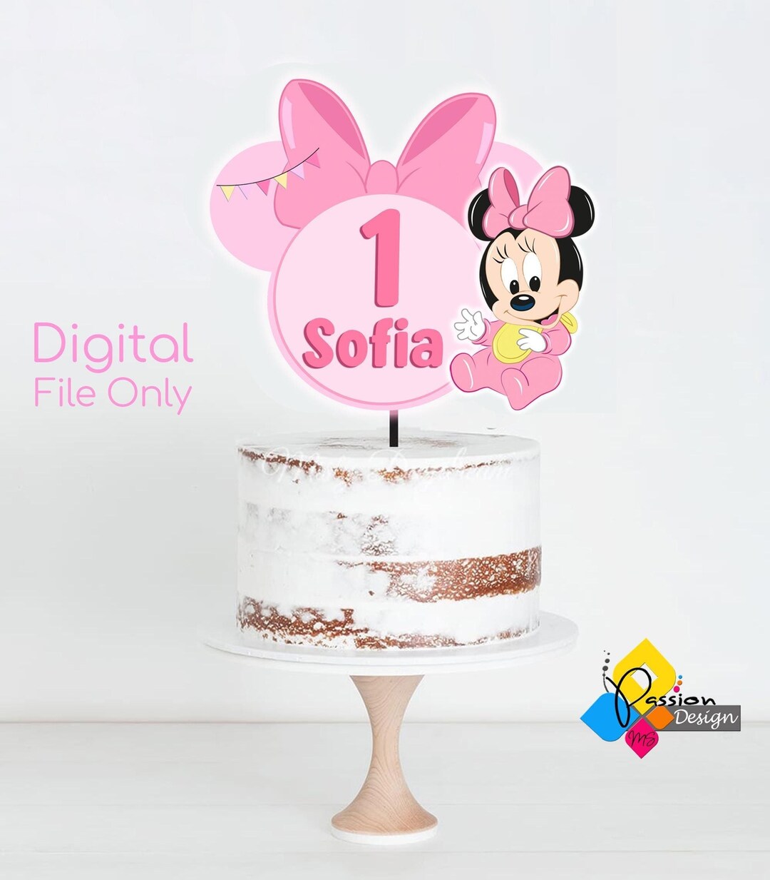 Printable Baby Minnie Mouse First Birthday Centerpiece. Custom Minnie ...