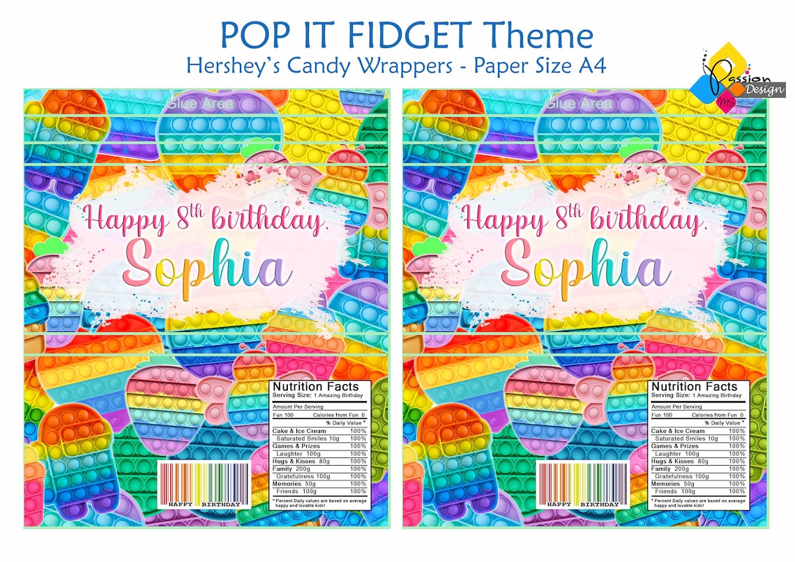Printable POP IT Fidget Birthday Party Kit. DIY Chip Bag | Etsy