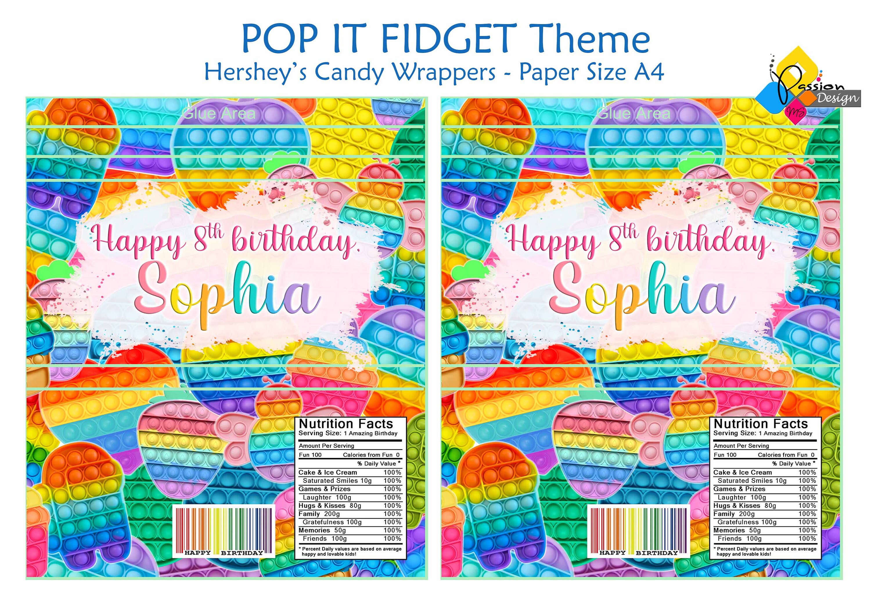 Printable POP IT Fidget Birthday Party Kit. DIY Chip Bag | Etsy