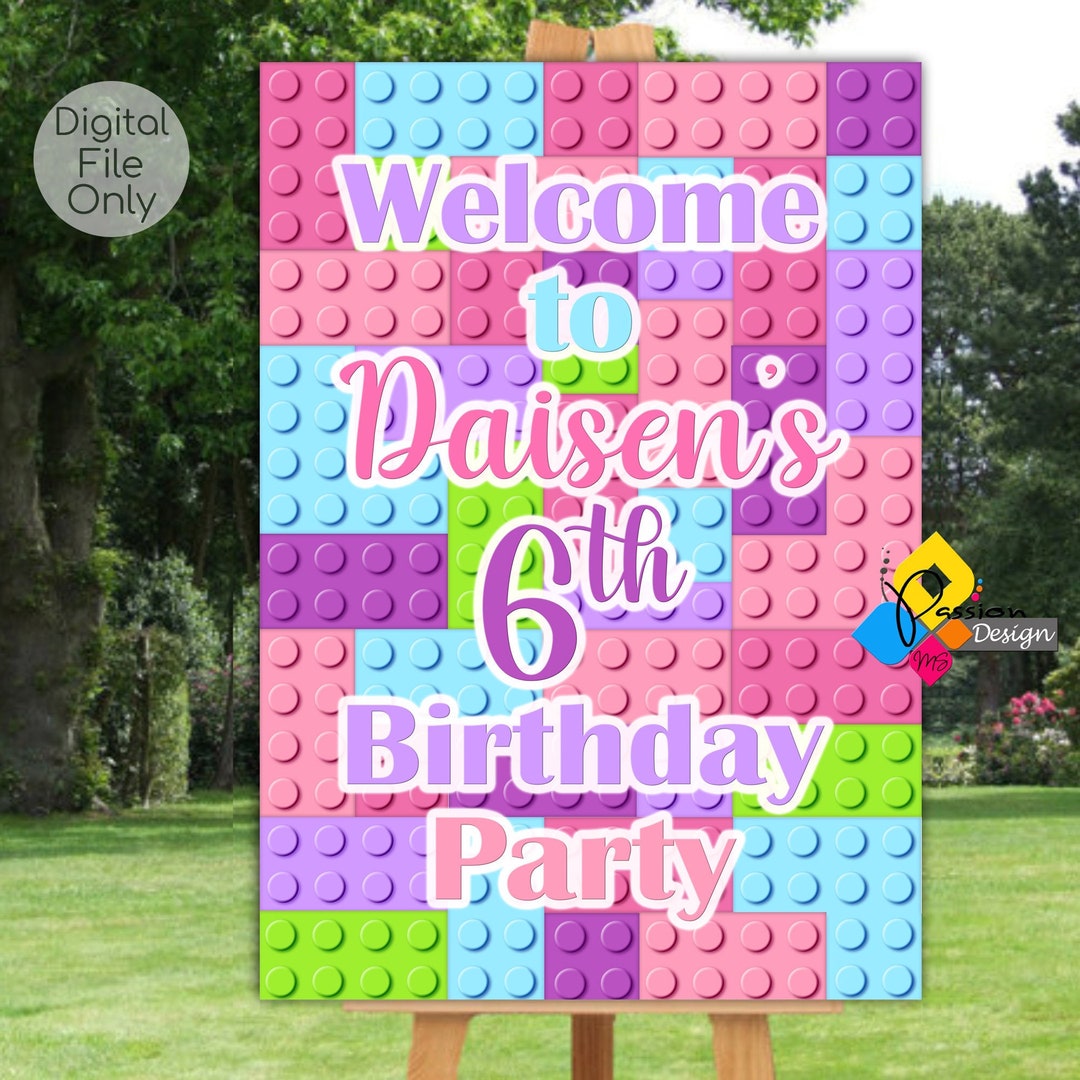 Printable BUILDING BLOCKS Birthday Welcome Board. Building Blocks ...