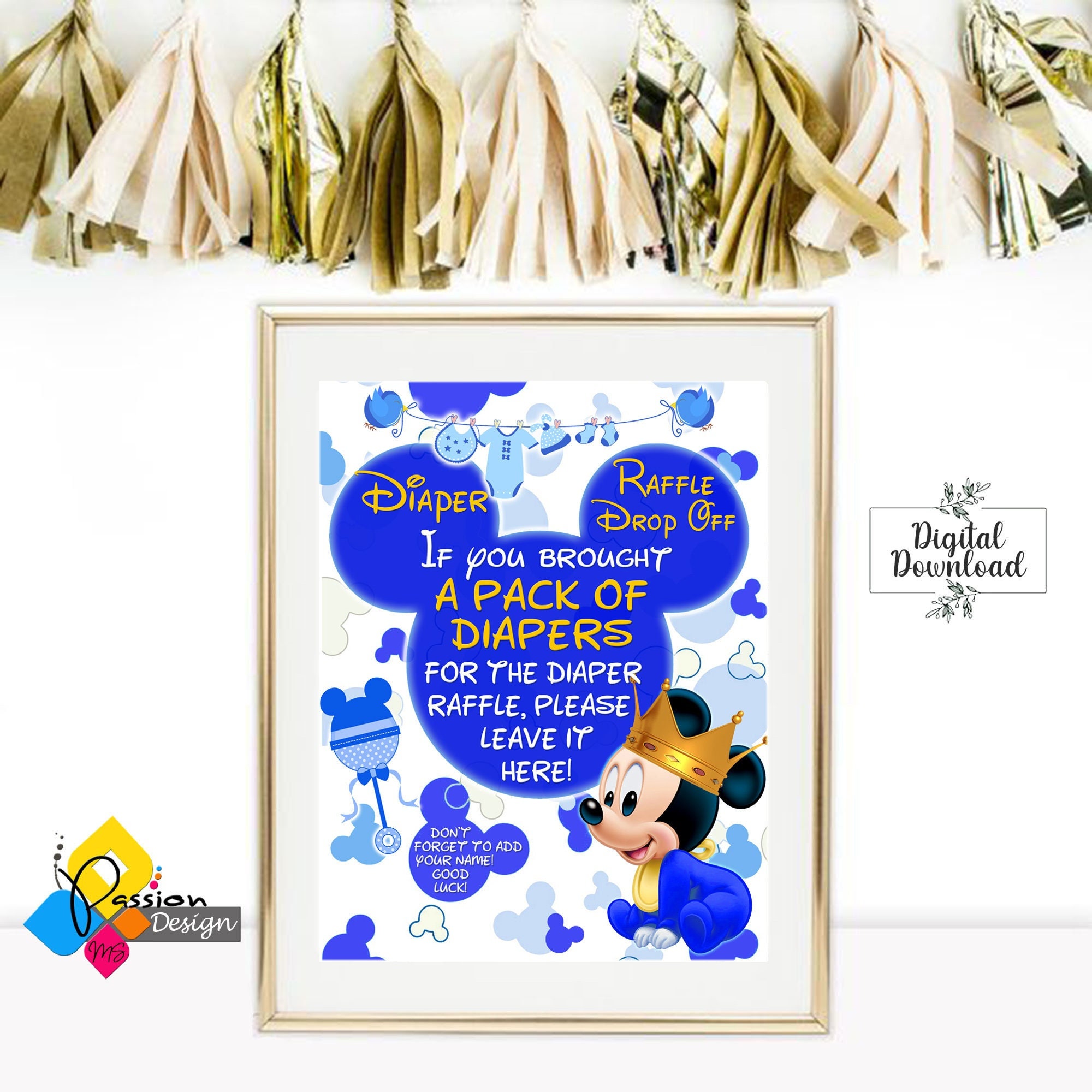 Mickey Mouse Diaper Raffle Top Mickey Mouse Baby Shower Ideas For A