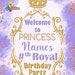 Printable PRINCESS Party Purple Gold Welcome Board. Royal Theme ...