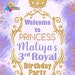 Printable PRINCESS Party Purple Gold Welcome Board. Royal Theme ...