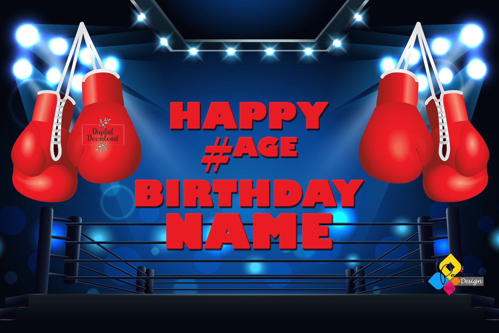 Printable BOXING Theme Backdrop. Boy Birthday Sports Party Decor. 4'x6 ...