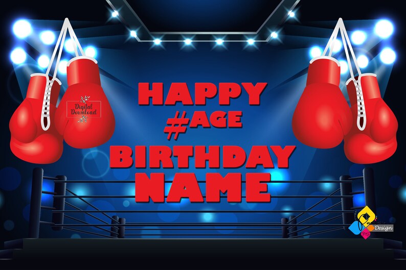 Printable BOXING Theme Backdrop. Boy Birthday Sports Party Decor. 4'x6 ...