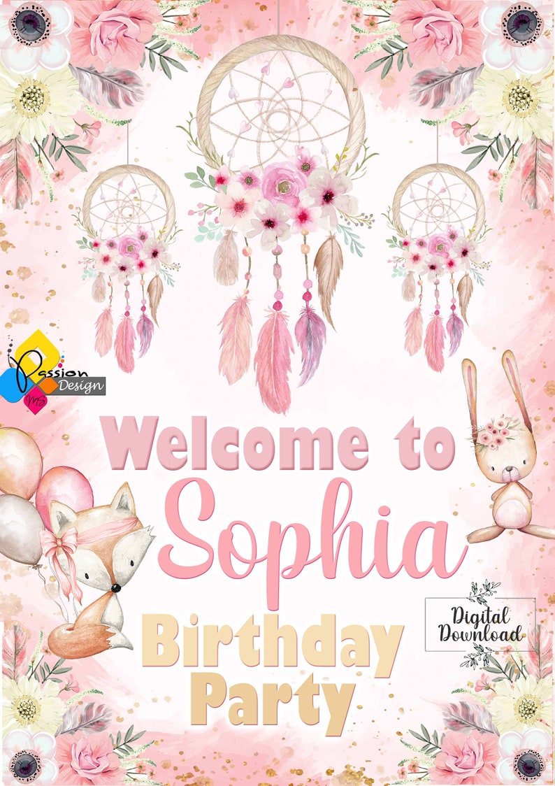 Printable BOHO ANIMALS DESIGN Welcome Board. Boho Theme - Etsy