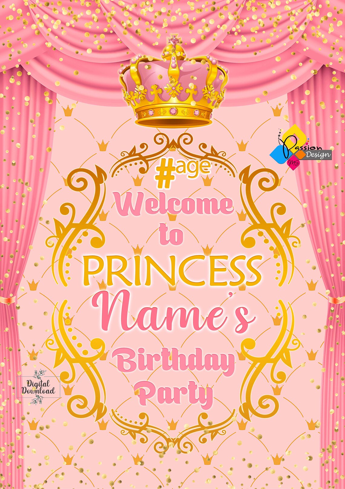 Printable PRINCESS Party Pink Gold Welcome Board. Princess - Etsy Printable PRINCESS Party Pink Gold Welcome Board. Princess - Etsy