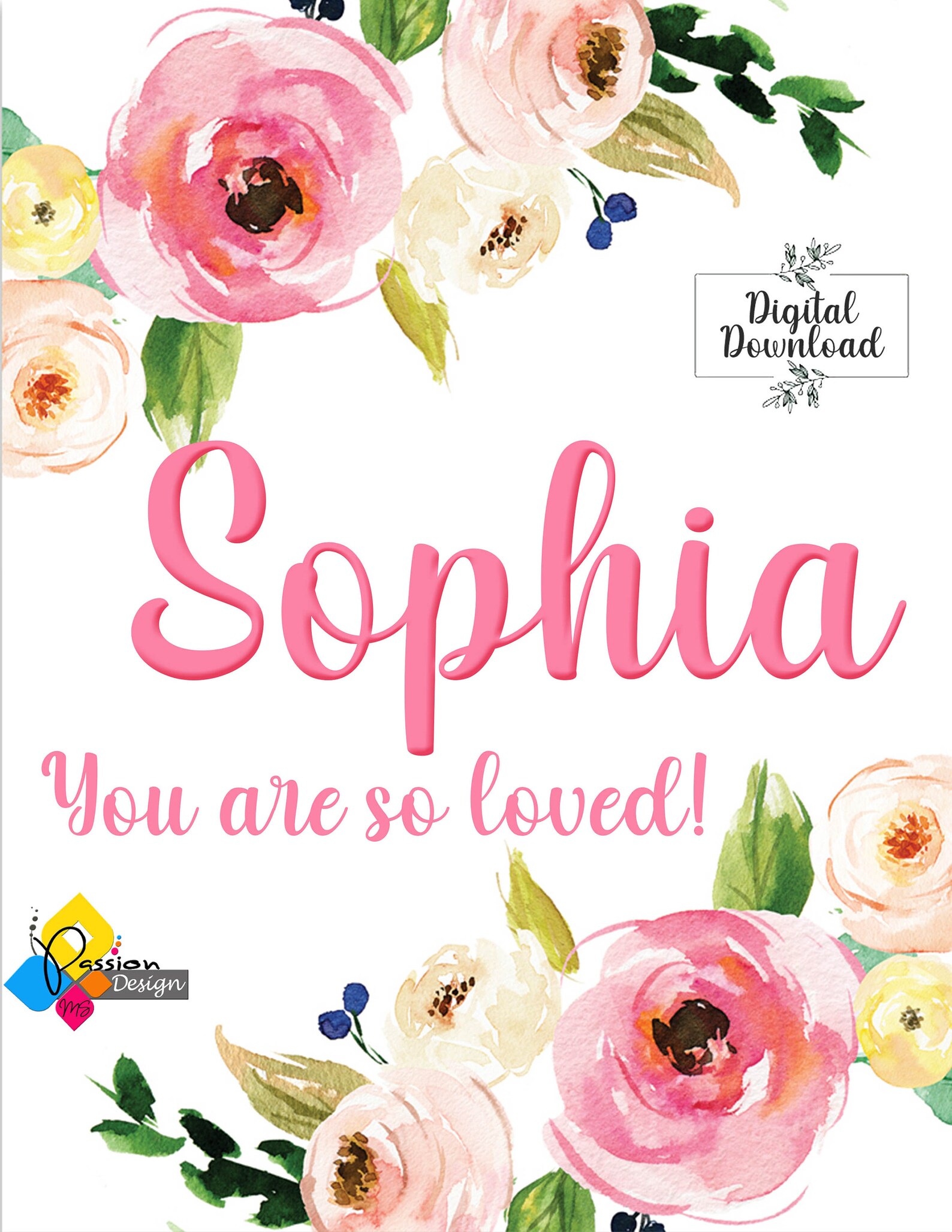 Printable Baby Birth Name Poster. Personalized Newborn Poster. | Etsy