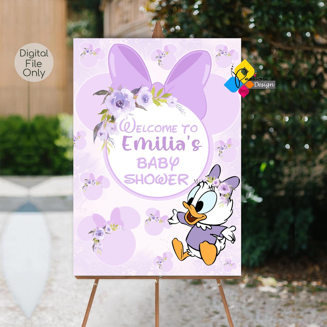 Printable Baby DAISY DUCK Baby Shower Welcome Board. Custom Baby Daisy ...