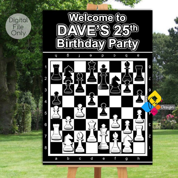 Chess Birthday Digital Download Banners & Signs - Etsy