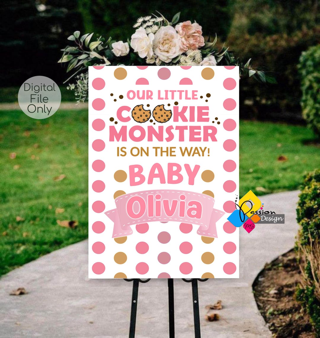 Printable Pink Cookie Baby Shower Welcome Board. Custom Cookie Girl ...