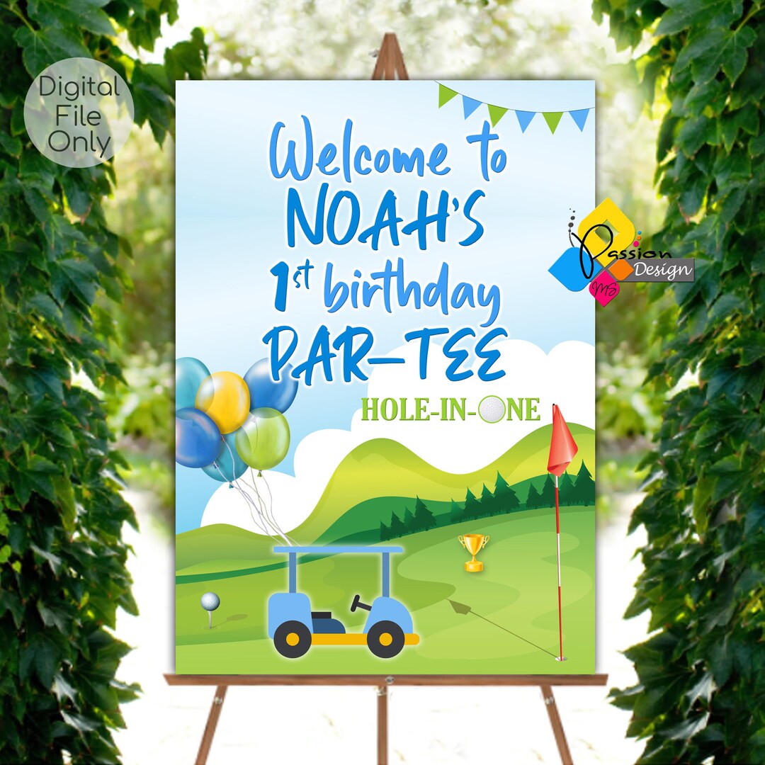 Printable GOLF First Birthday Welcome Board. Custom GOLF - Etsy