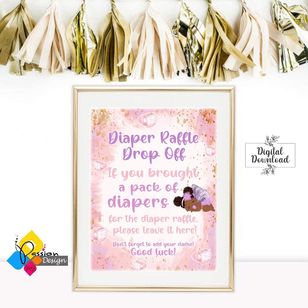 Printable Baby Pink Baby Shower Girl Diaper Raffle Kit. Baby Shower ...
