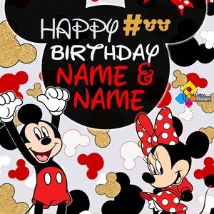 Printable MICKEY and MINNIE Mouse Birthday Welcome Board. CUSTOM Mickey ...