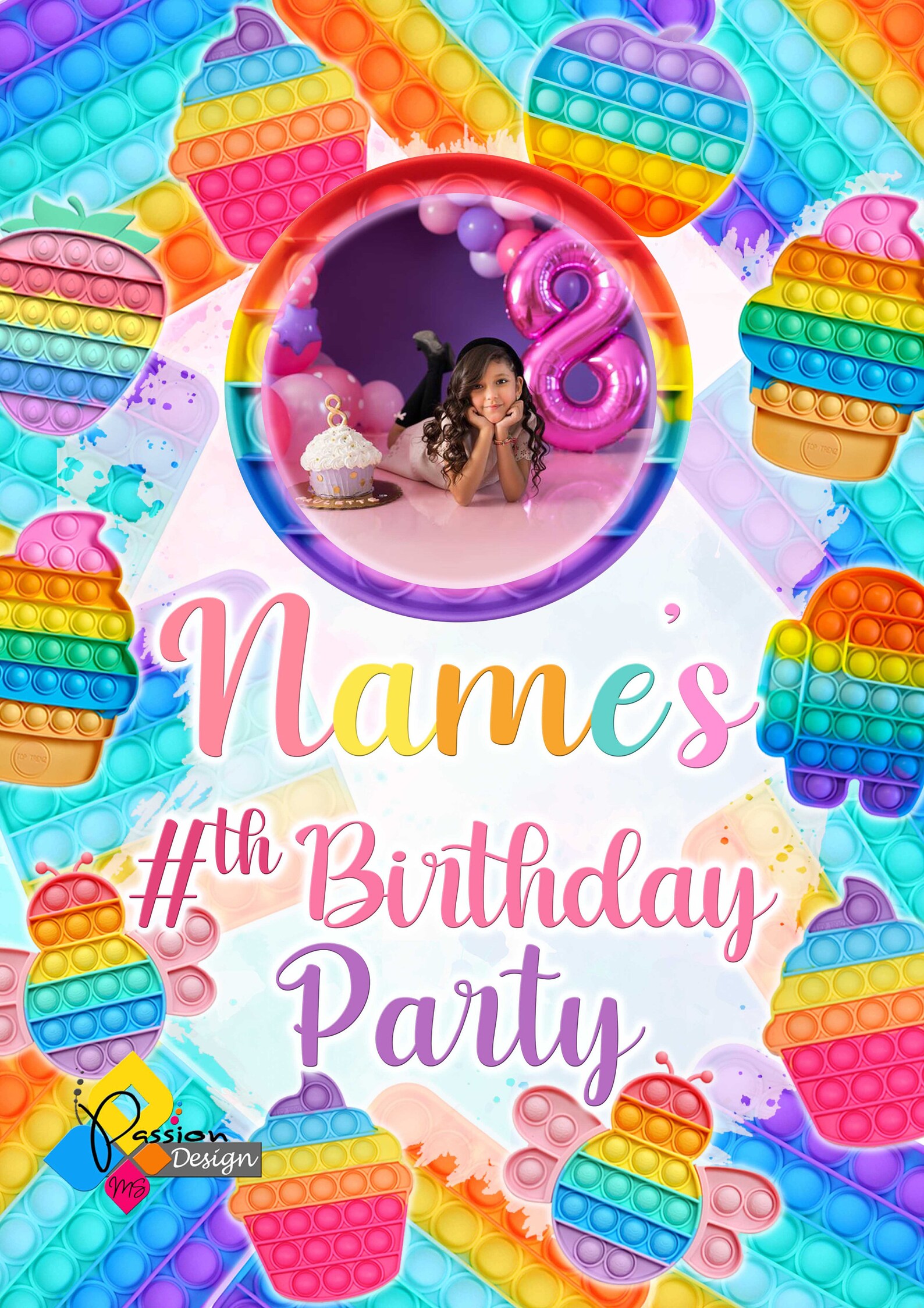 Printable POP IT FIDGET Toys Birthday Welcome Board With - Etsy