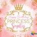 Printable PRINCESS Pink Gold Backdrop. Princess Birthday Party ...