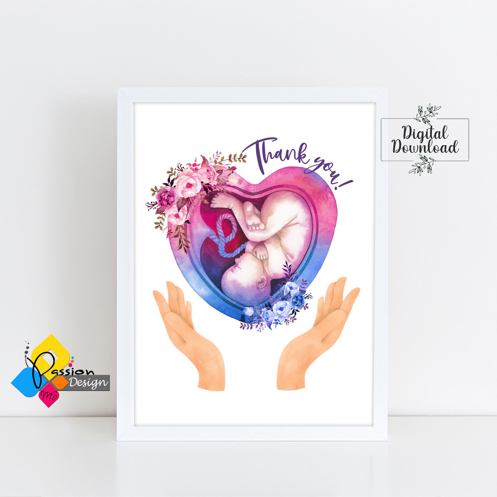 Printable Fertility Clinic Decor, Reproduction, Pregnancy, Floral Art ...