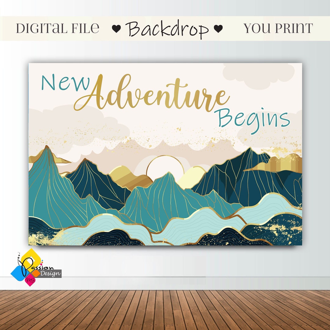 Printable ADVENTURE Backdrop. Forest Mountain Wild Adventure Woodland ...