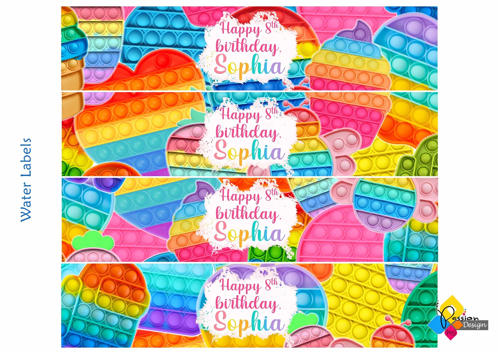 Printable POP IT Fidget Birthday Party Kit. DIY Chip Bag | Etsy