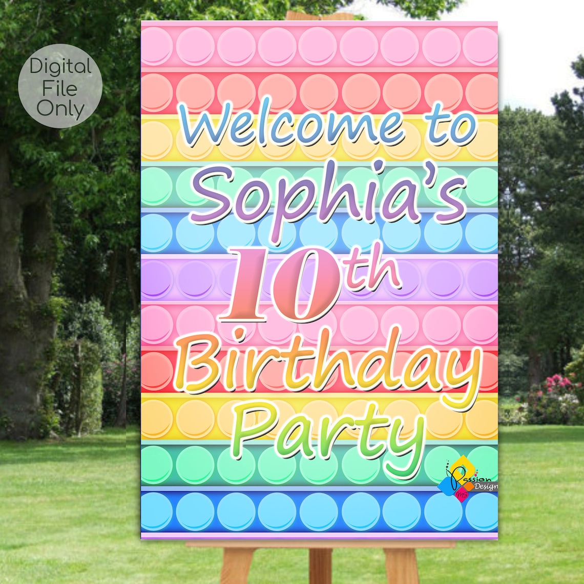 Printable POP IT FIDGET Toy Birthday Welcome Board. Custom - Etsy