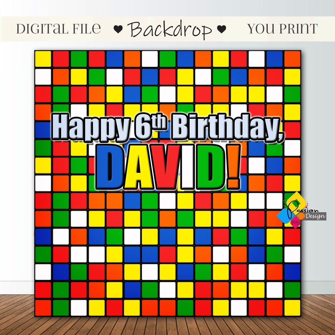 Printable RIBIK'S CUBE Backdrop. Rubik's Cube Birthday Party Decor ...