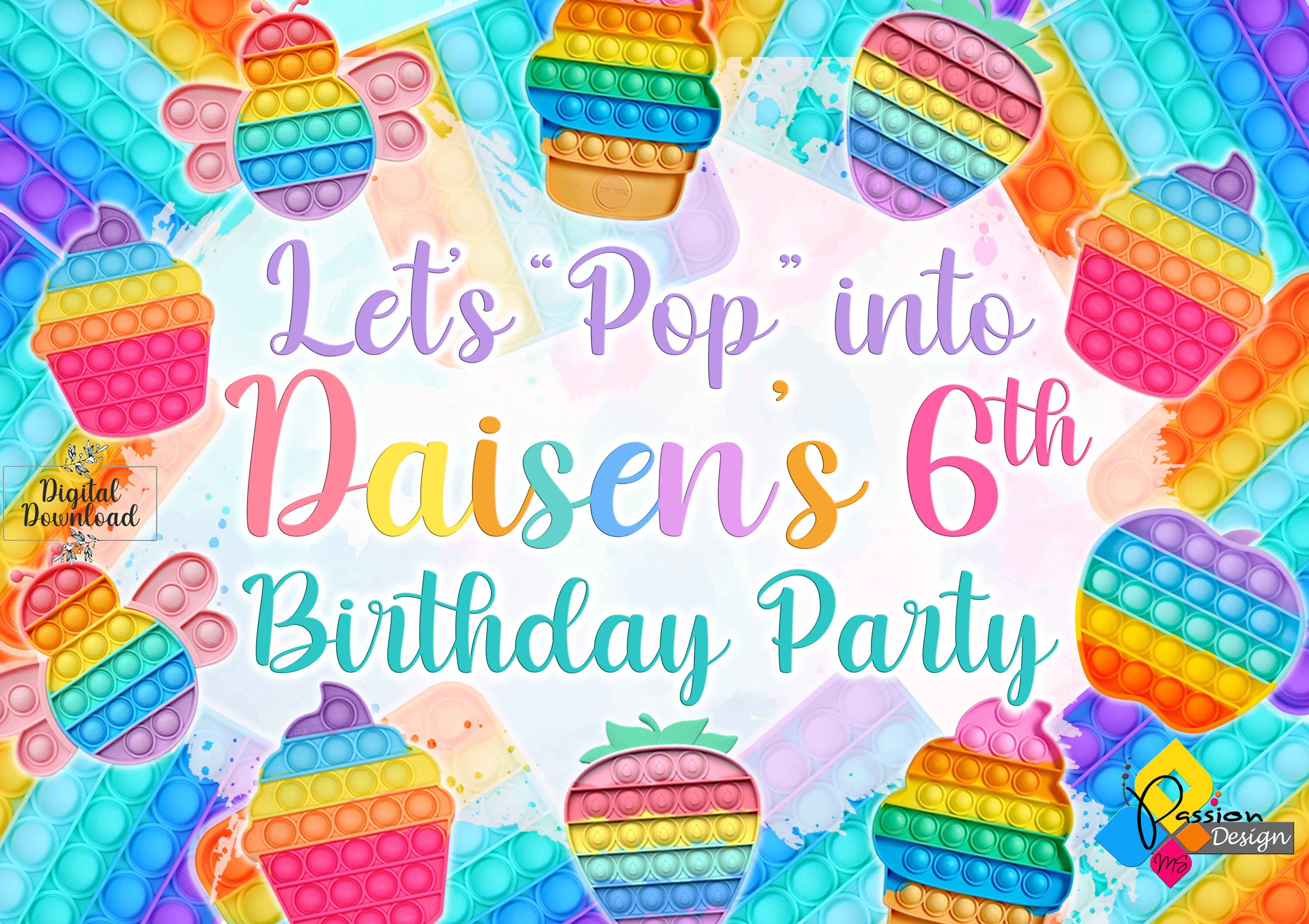 Printable POP IT FIDGET Toys Birthday Welcome Board. Digital - Etsy Canada