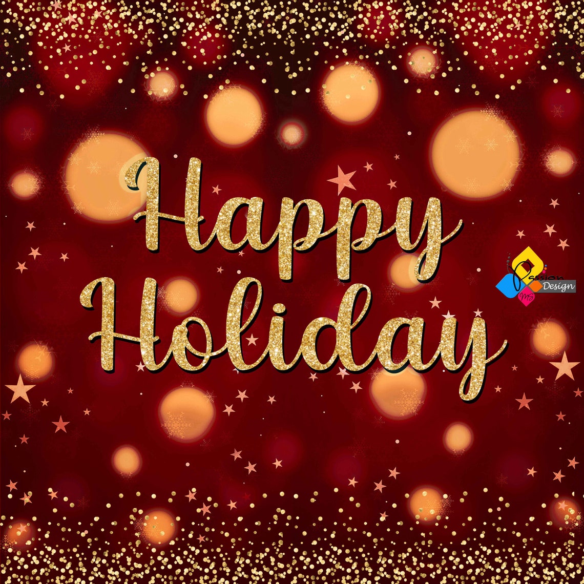 Printable CHRISTMAS Red Gold Photography Backdrop. Merry - Etsy