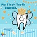Printable My First Tooth Blue Backdrop. Birthday Party Decor. Tooth ...