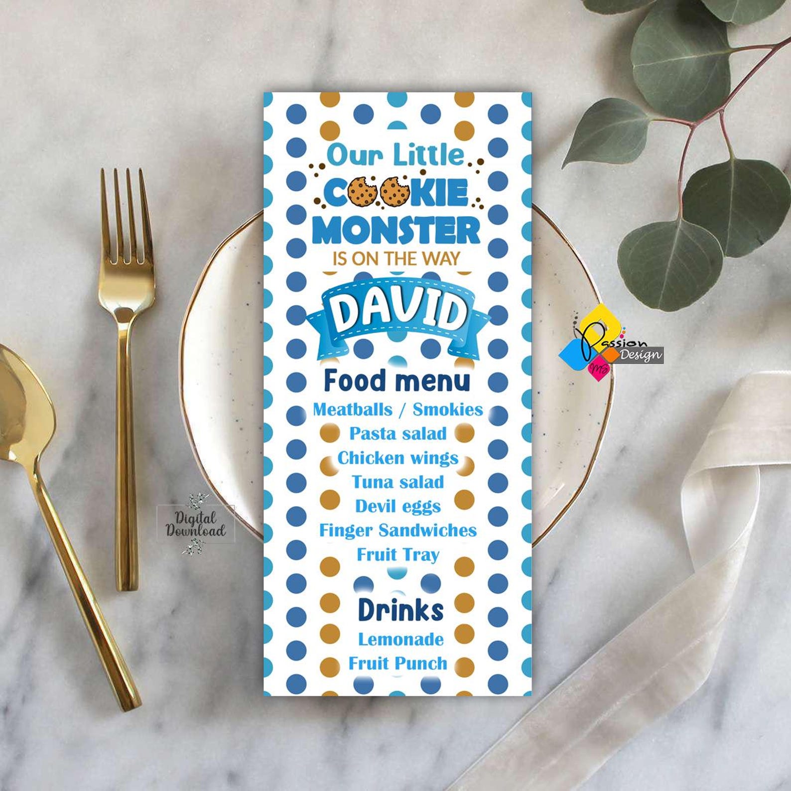 Printable Cookie BABY Shower Menu. Custom Cookie Menu Card. Digital ...