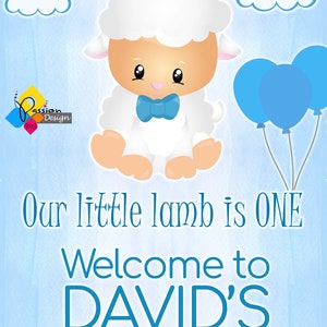 Printable LITTLE LAMB Baby Shower or Birthday Welcome Board. Custom ...
