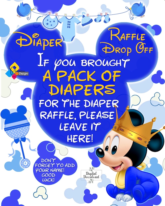Mickey Mouse Diaper Raffle Top Mickey Mouse Baby Shower Ideas For A
